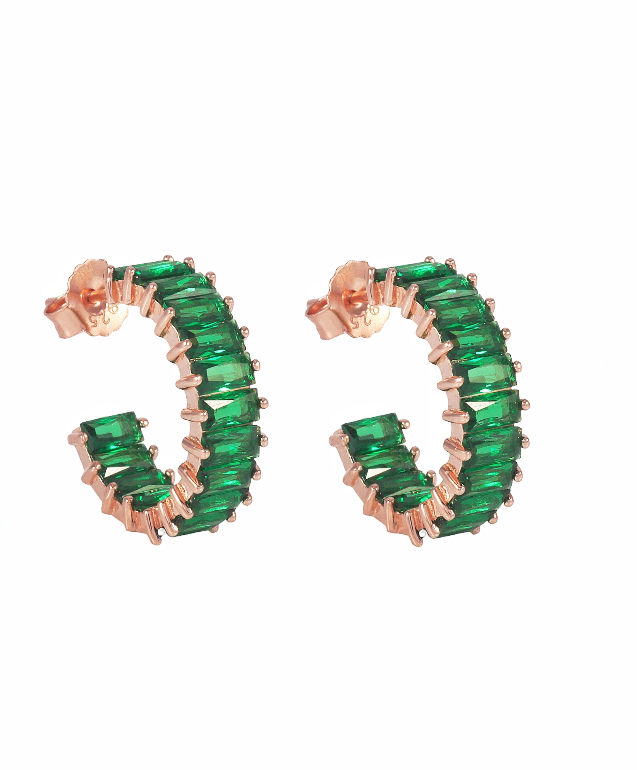 LEVIN ROSE GOLD GREEN 925 SILVER EARRINGS BY ANITA BRAND